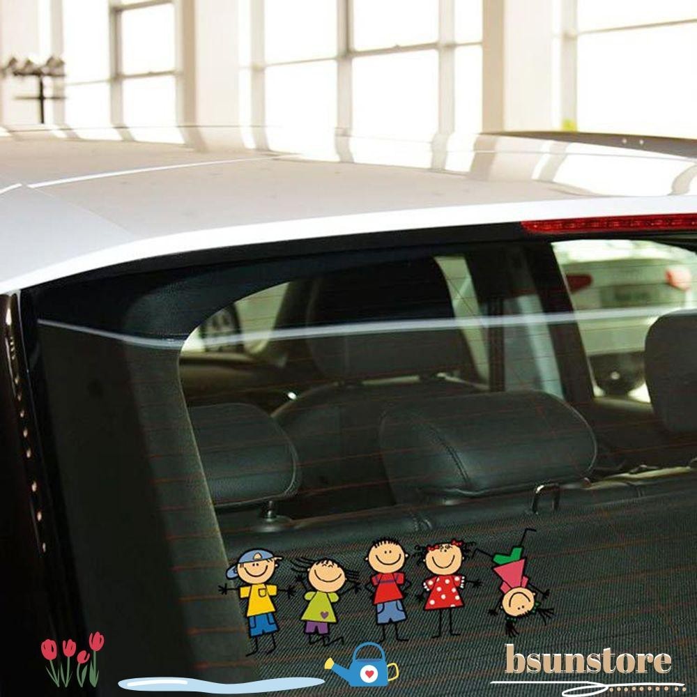 Vinyl Cartoon Boy Girl Children Family Cute Kids Window Decal Car ...