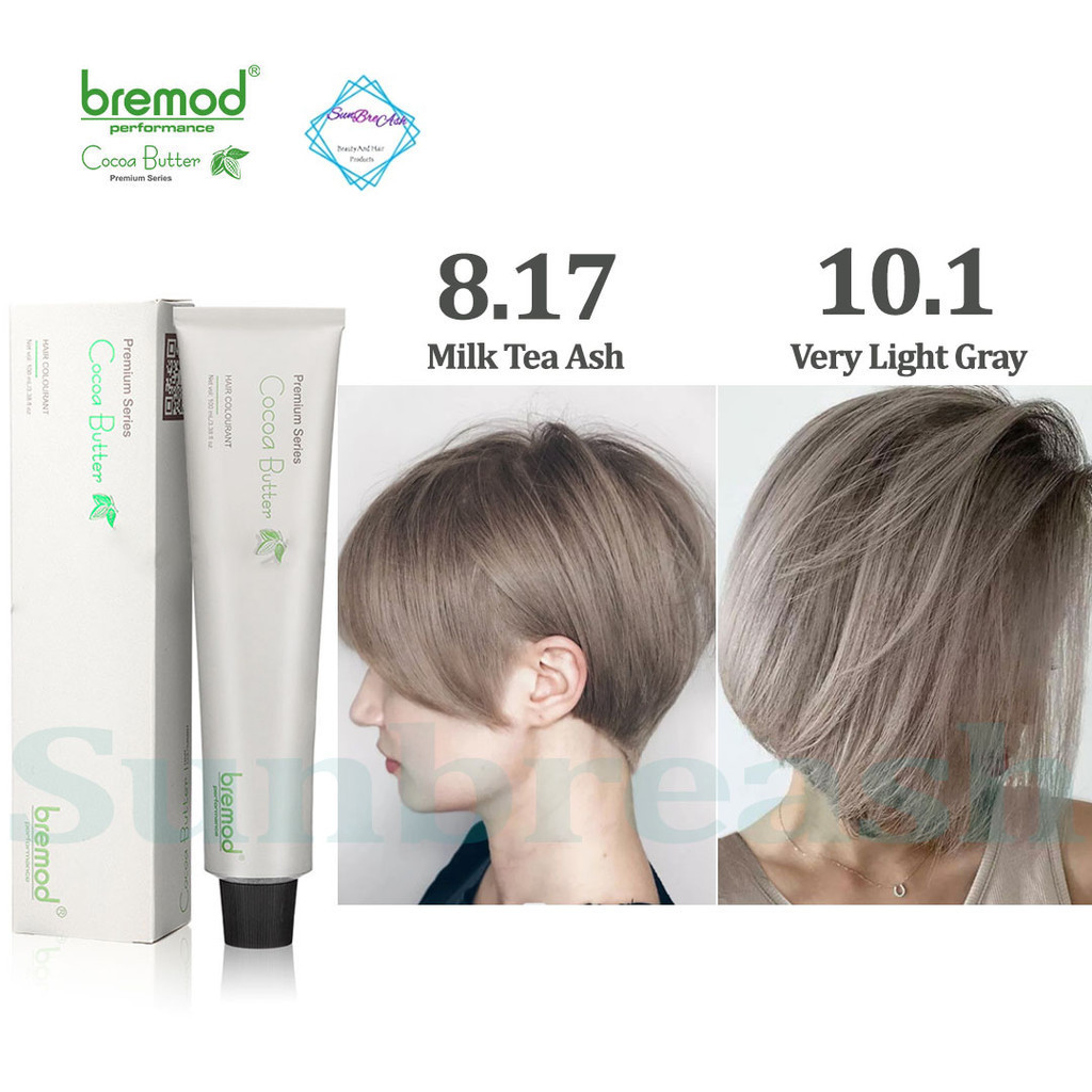 Bremod Premium 100ml Hair Color Cocoa Butter Dyed Cream Ash Gray Dust 0 ...