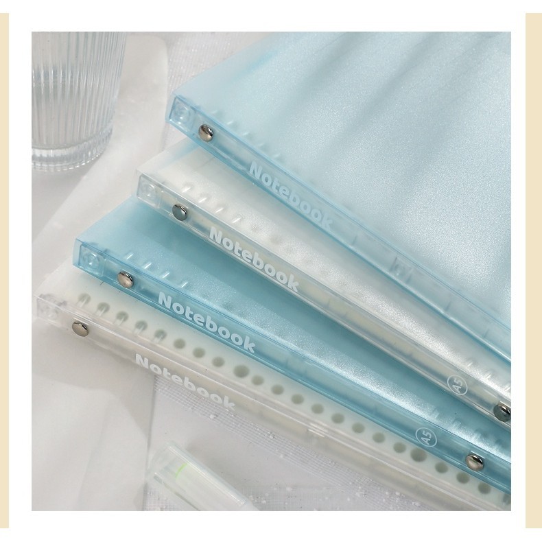 A5/B5 Colored Simple Soft Cover Semi Transparent Loose Leaf Filling ...