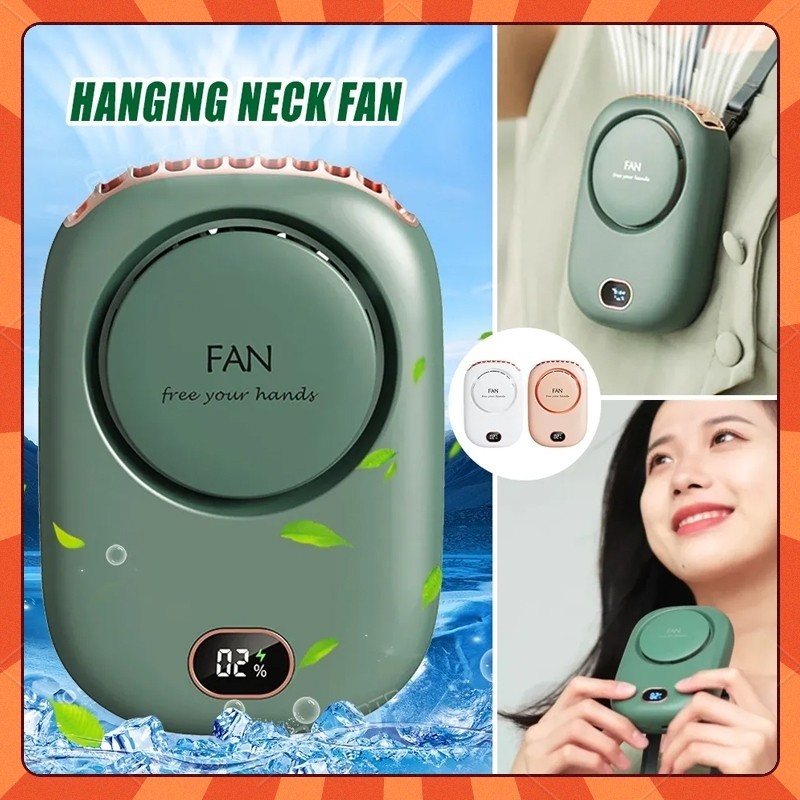 Mini Portable Neck Fan Bladeless Rechargeable Mute Fans 3 Speeds ...