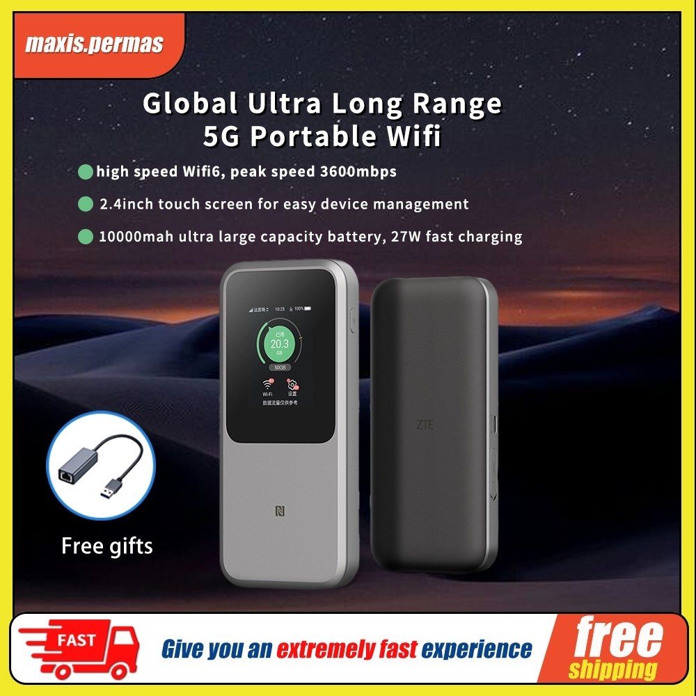 ZTE MU5120/MU5002/MU5001, 5G MIFI Portable,Hotspot WIFI 6,64 user ...