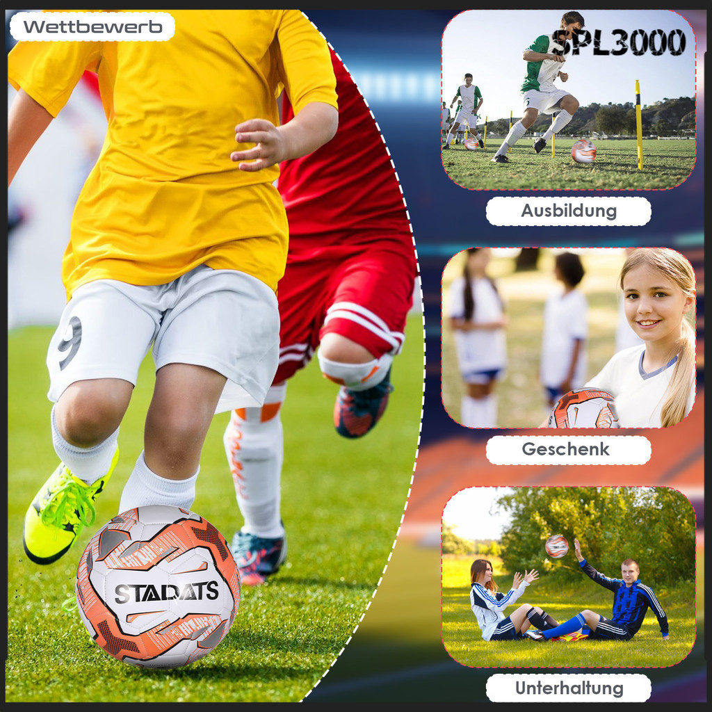 SPL> Soft Touching Soccer Ball Machine-sewn Official Size Wide ...