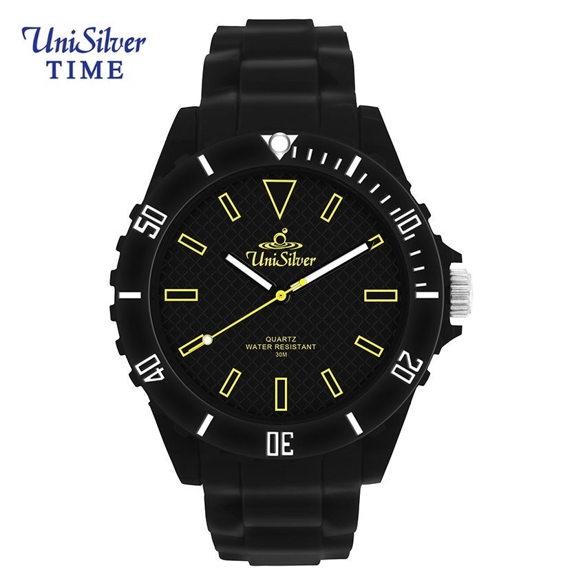 UniSilver TIME HD Men's Black Analog Rubber Watch KW1097-1101 | Shopee ...