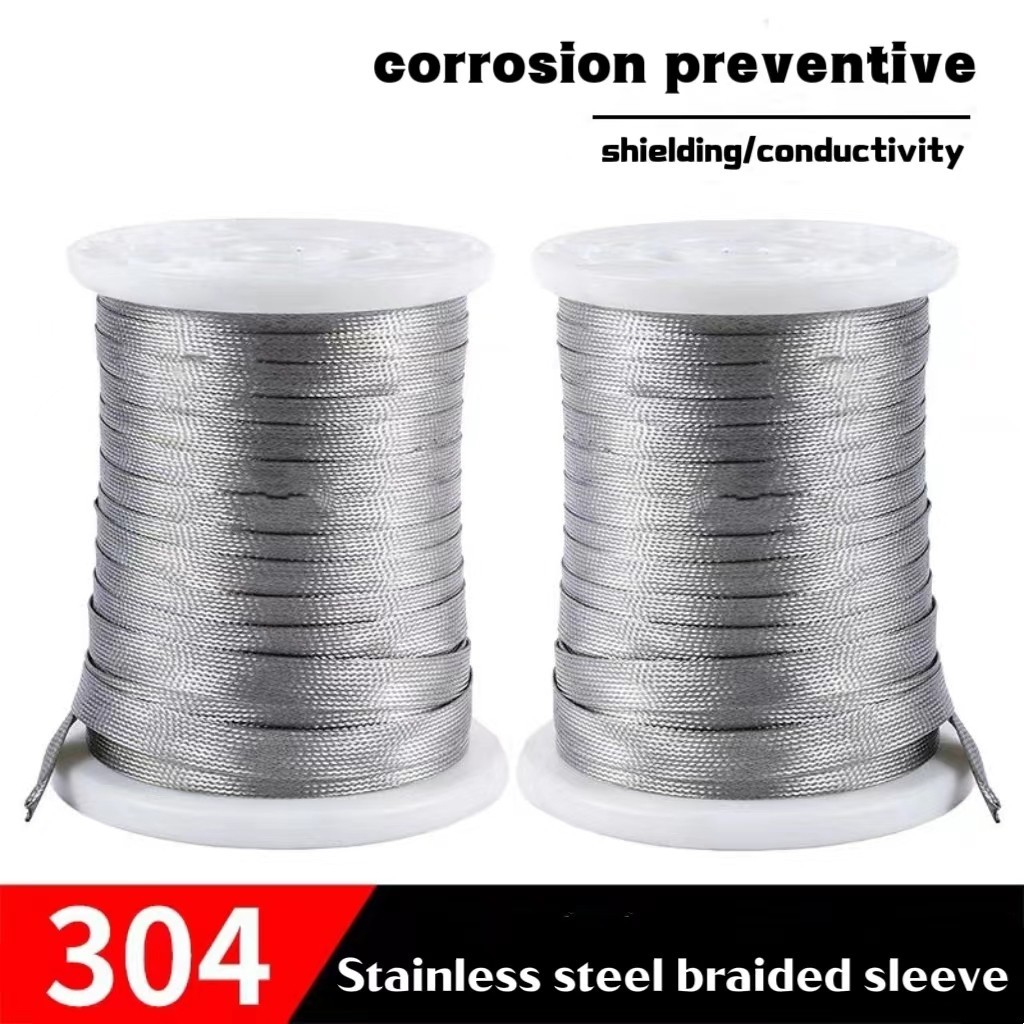 304 stainless steel braided tape metal mesh tube high-temperature ...