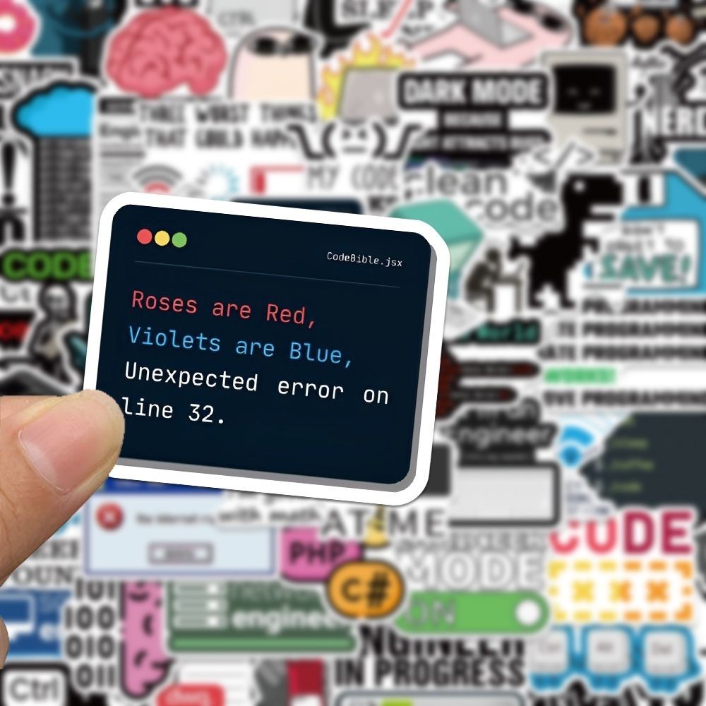 100 Pieces Programmer MEME Stickers Cartoon Code Programming Decorative ...