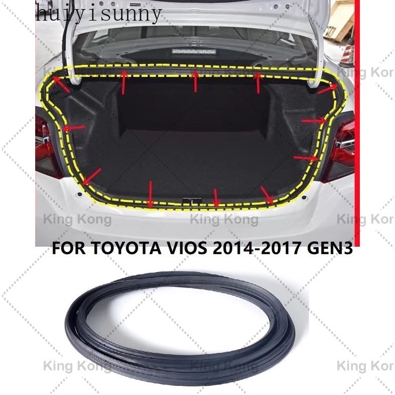 Car rear door weatherstrip For Toyota VIOS 2014 2015 2016 2017 GEN3 Car ...