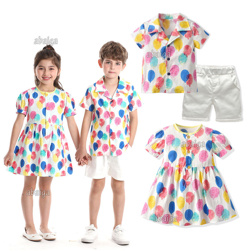 Summer Family Set Clothes Twinning Brother Sister Matching Outfit ...