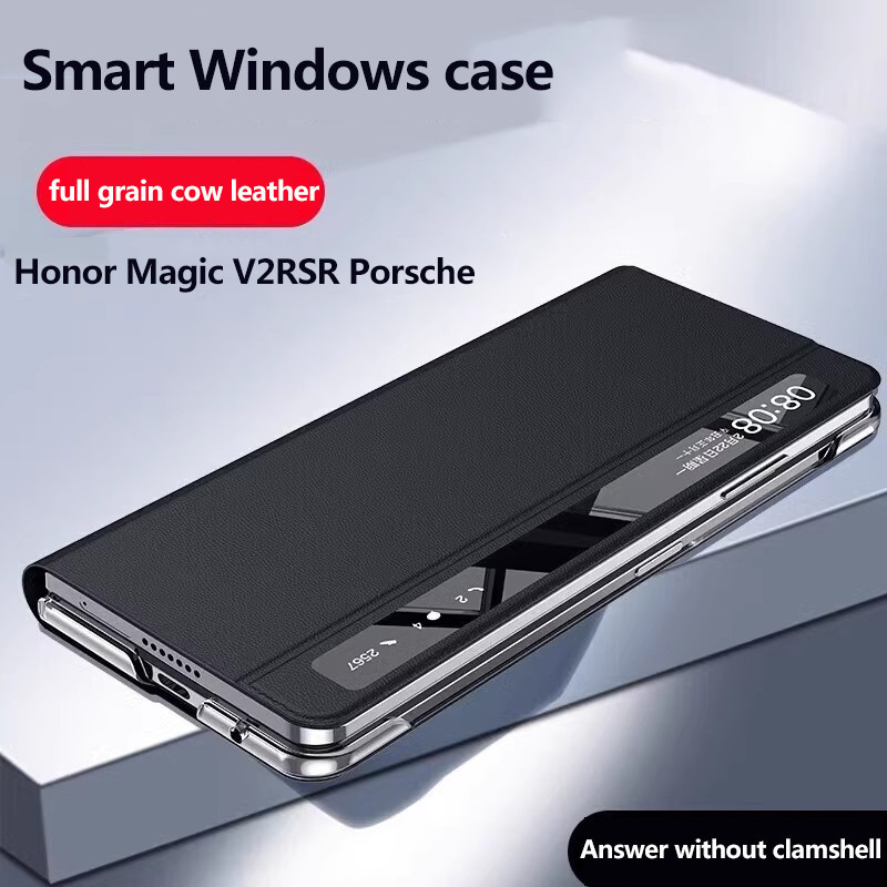 Smart View Window Flip Case For Honor Magic V2 RSR Porsche Design PU Leather Cover | Shopee ...