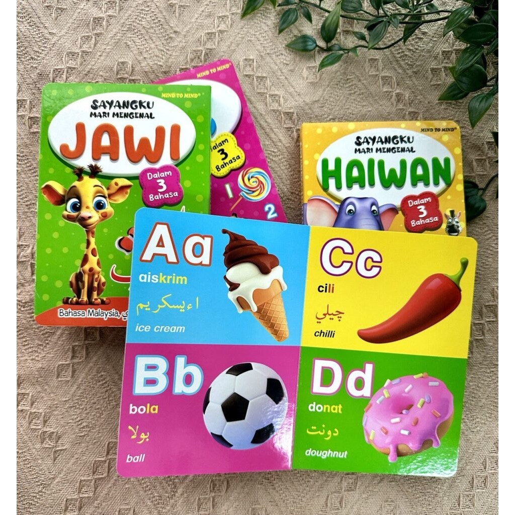 My Dear Let's Get To Know ABC, 123, Jawi, & HAIWAN - Board Book In 3 ...
