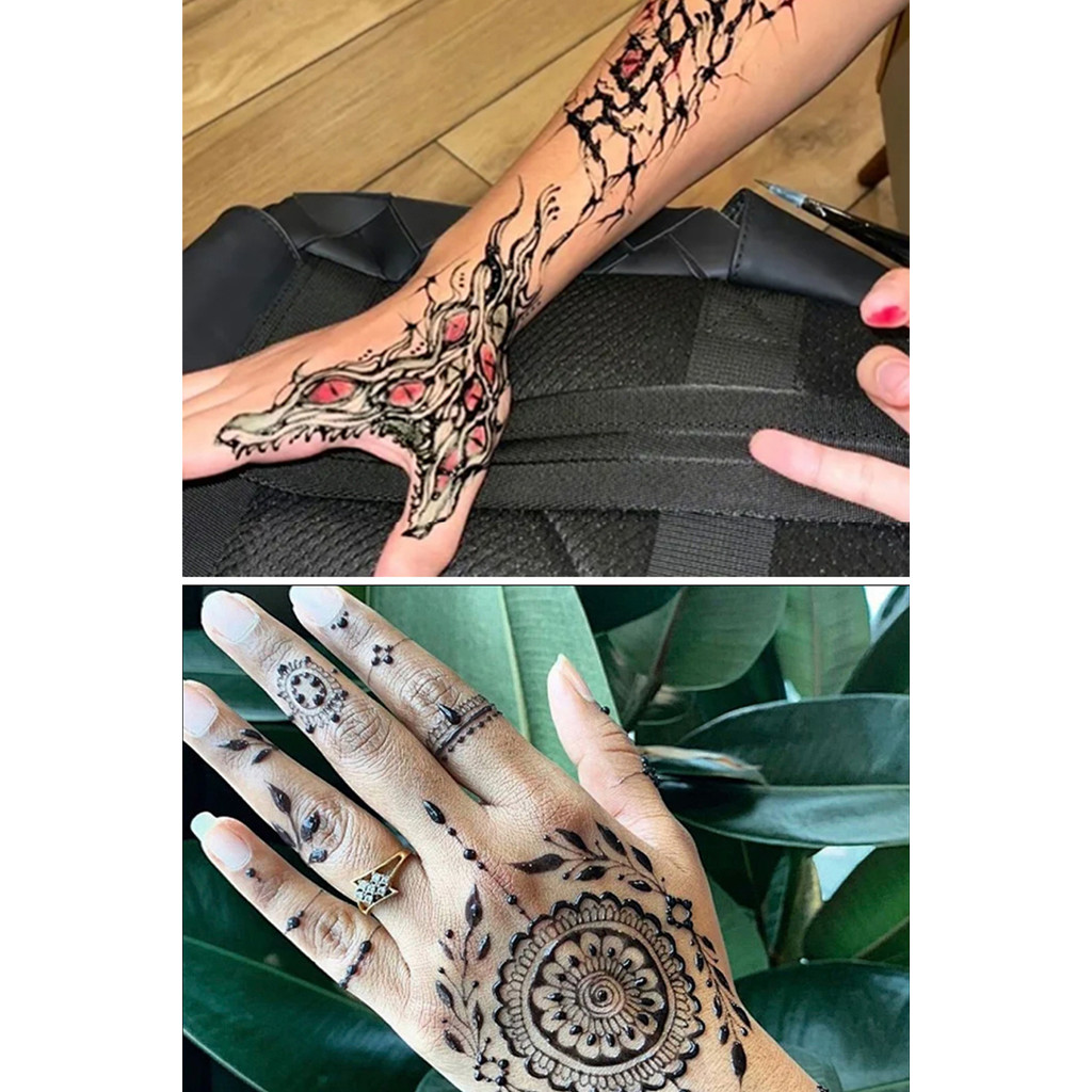 Temporary Tattoos Henna Body Paint Wedding Paint Black Henna Body Paint ...