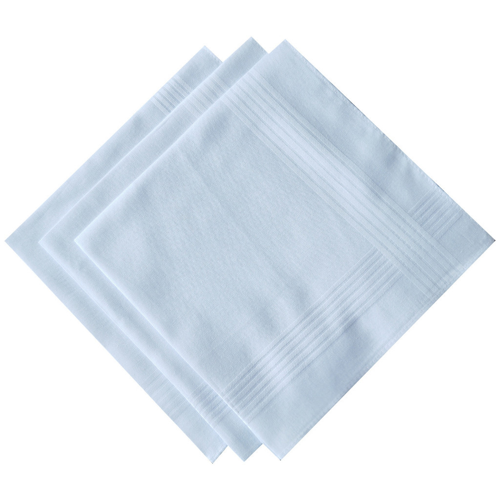 6pc White Scarf Handkerchief Panyo Pure Cotton Men's White Handkerchief ...