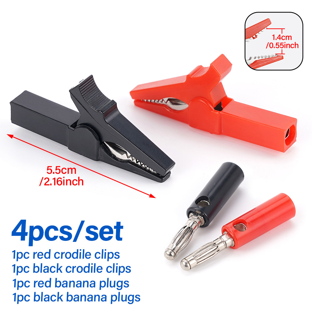 A set of crocodile crocodile car battery insulation clip with 4mm ...