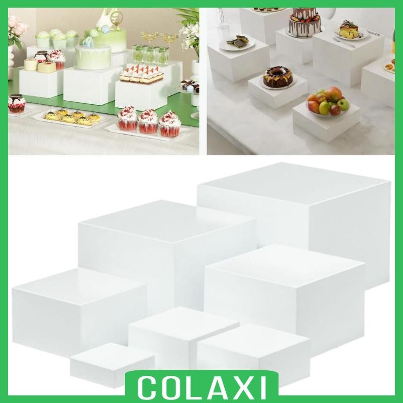 [Colaxi] 7Pcs Acrylic Display Riser Box Food Riser for Buffet Table ...