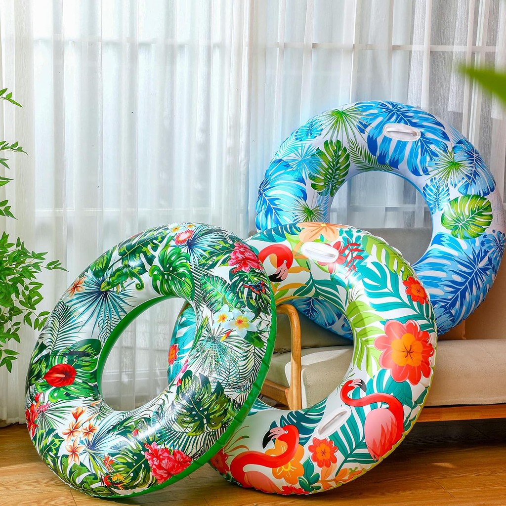 Inflatable Pool Floaties Swim Rings Pool Tubes for Adults Kids Hawaiian ...