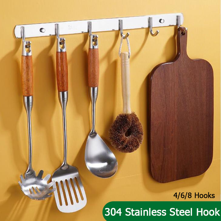 304 Stainless Steel Clothes Hook Round Wall Hanging Wall Hook Row Hook ...