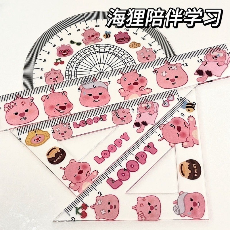 4pcs Cute Little Capybara Ruler Cute Transparent Learning Ruler Cartoon ...