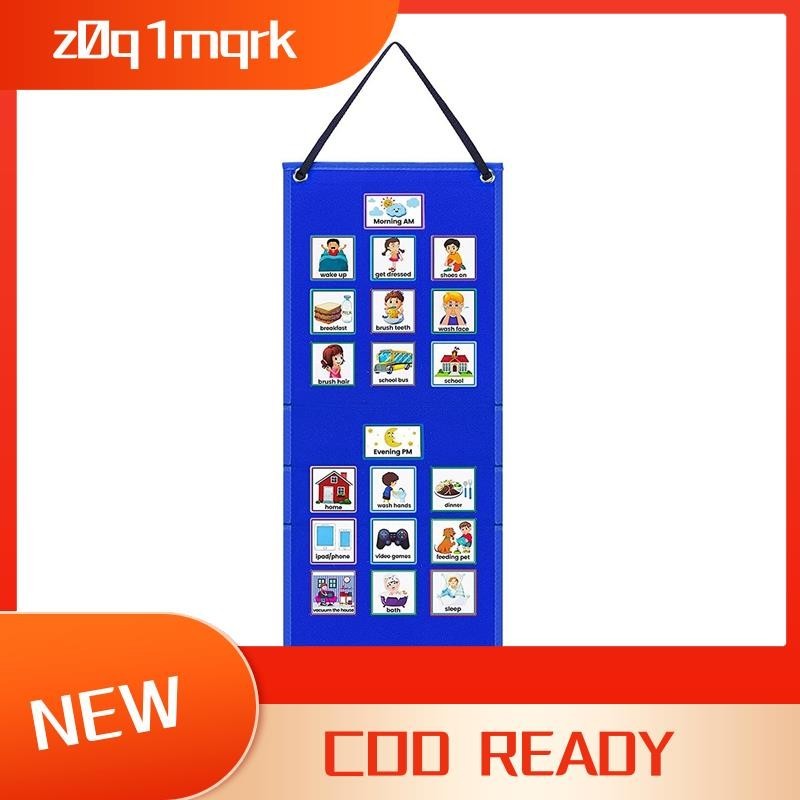 Visual Schedule for Kids Daily Routine Chart with 70 Cards Felt Autism ...