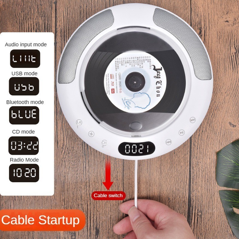 10W Wall Mounted Bluetooth CD Player Equipped with Dust Cover and Dual ...