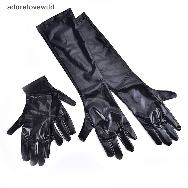 ALW Stretch PU Leather Skinny Long Glove Punk Rock Hip Hop Jazz Disco ...
