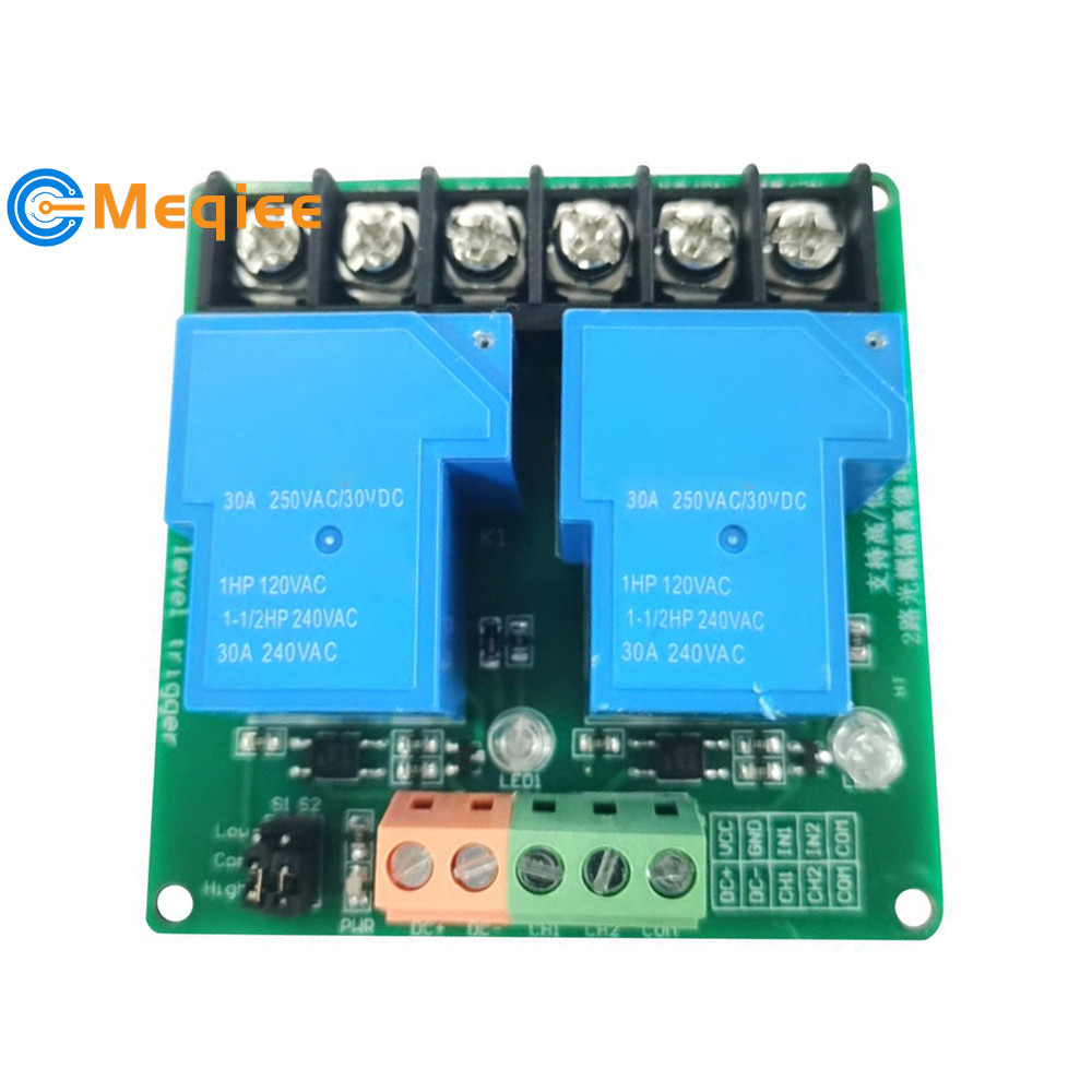 12V 30A 2CH High and Low Level Trigger Relay Module Smart Home PLC ...