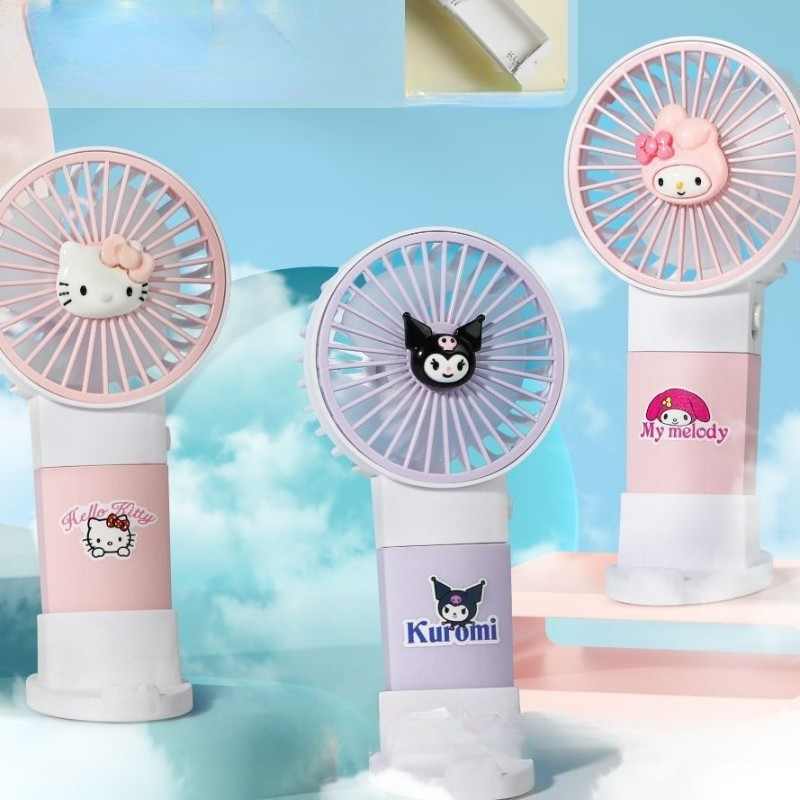 Sanrio Kuromi Portable Fan Anime Cinnamoroll Melody Handheld Cooling ...