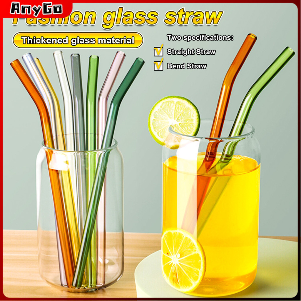 Heat And High Temperature Resistant Glass Straw 8mm*20cm Elbow and ...