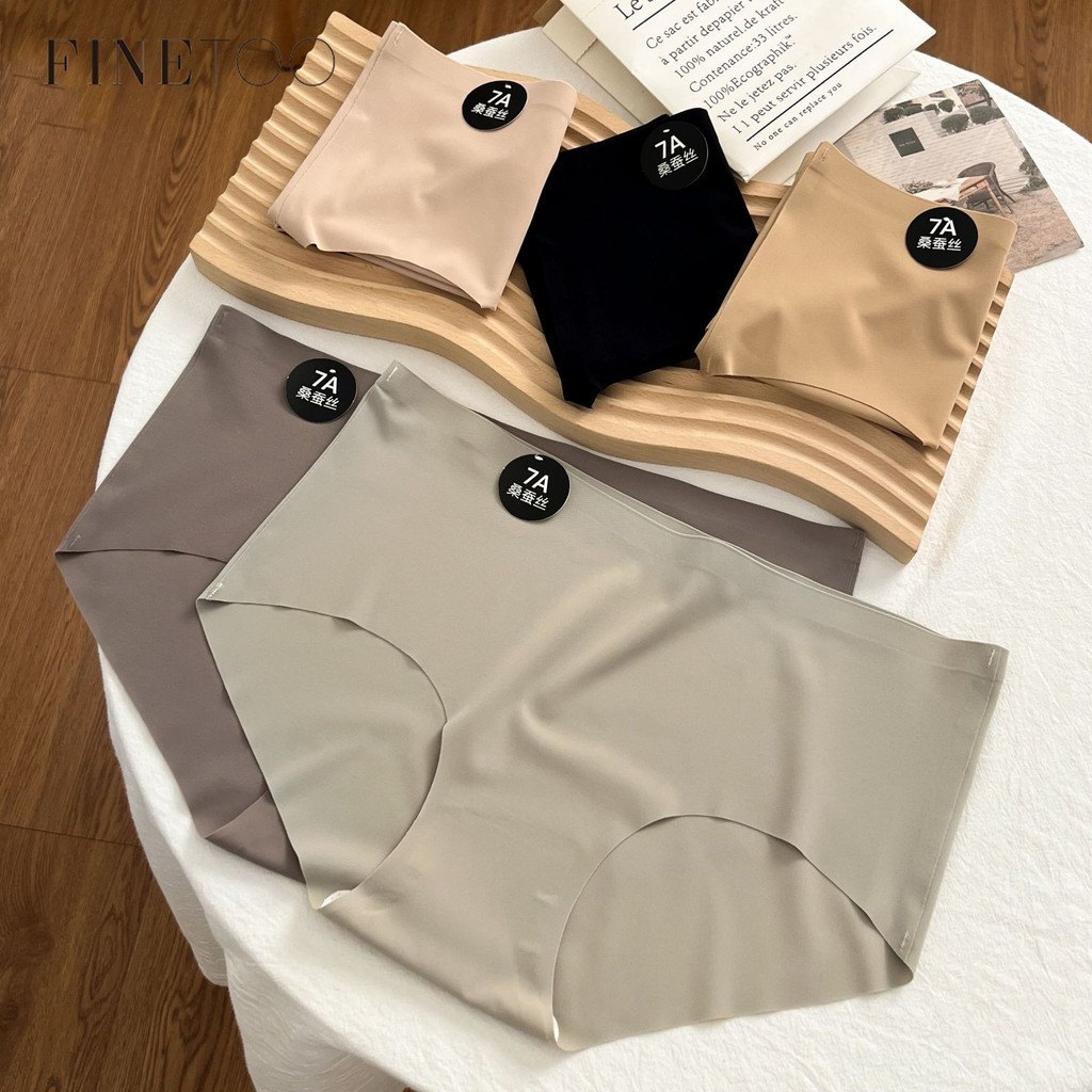 FINETOO Seamless Underwear For Women Mid Waist Panties Comfortable And ...