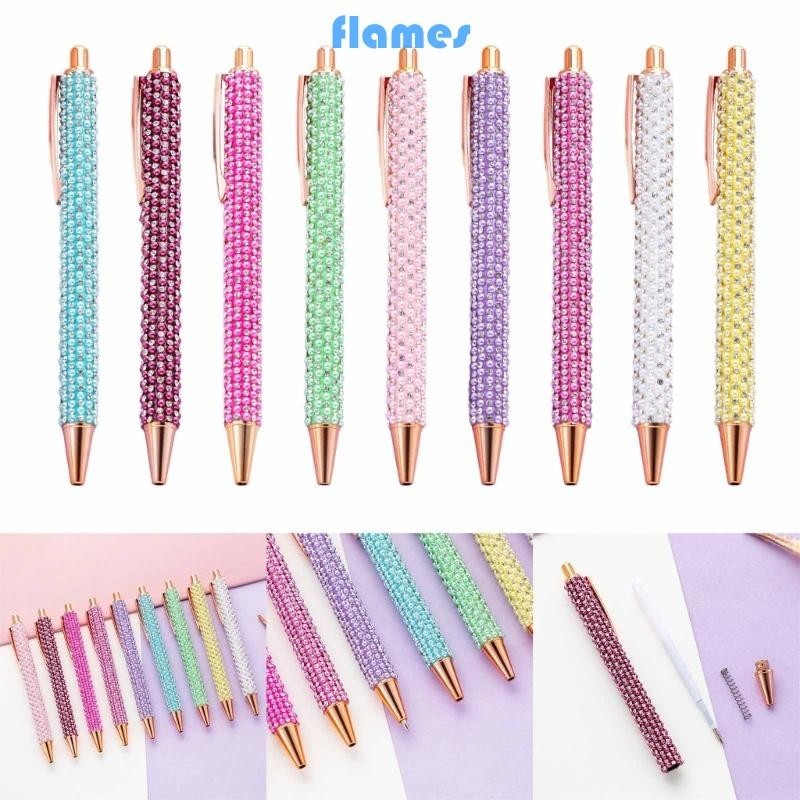 FL Beads Ballpoint Pen Retractable Ballpoint Pen Office Signature Pen ...