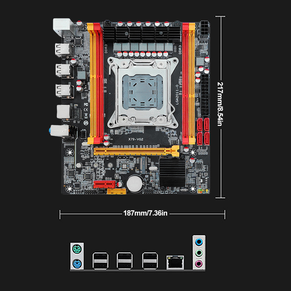 [ElectronicMall01.ph] X79 Desktop Motherboard NVME M.2 SSD LGA 2011 Mainboard PCI-E 16X Support ...