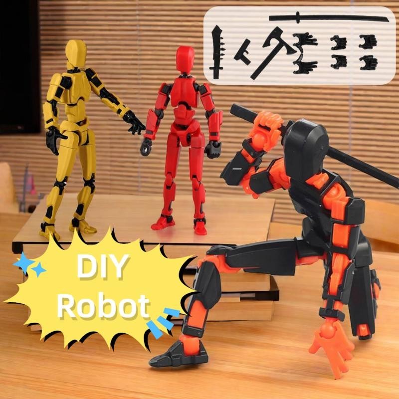 Children DIY Blocks Toys Boys Kongfu Robots 13 Joint Movable 3D ...