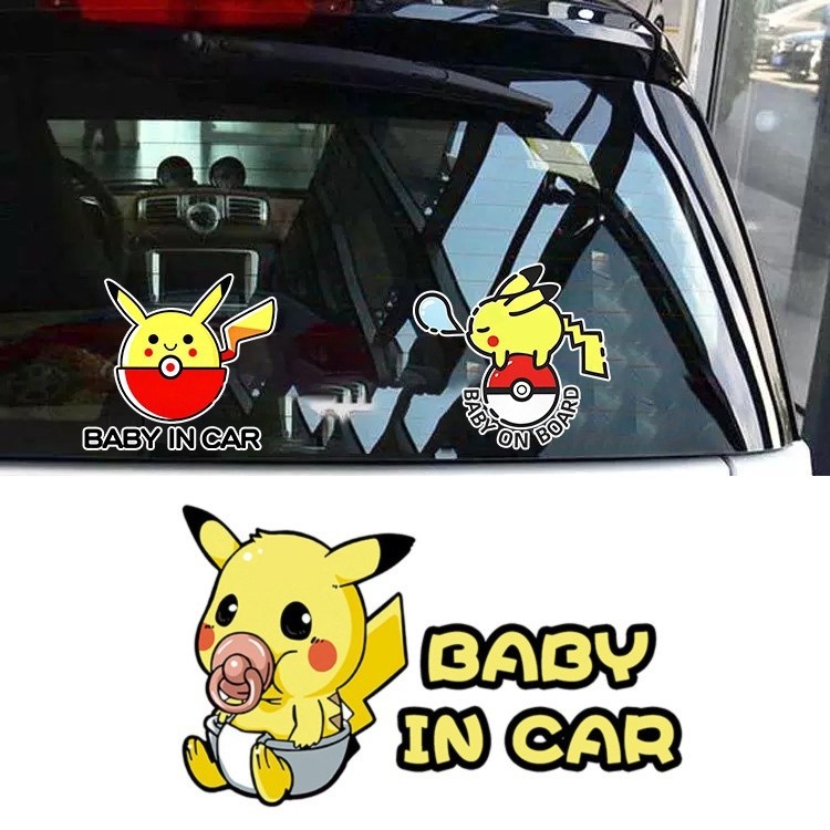 Baby in car sticker cute and creative car sticker warning Pokemon ...