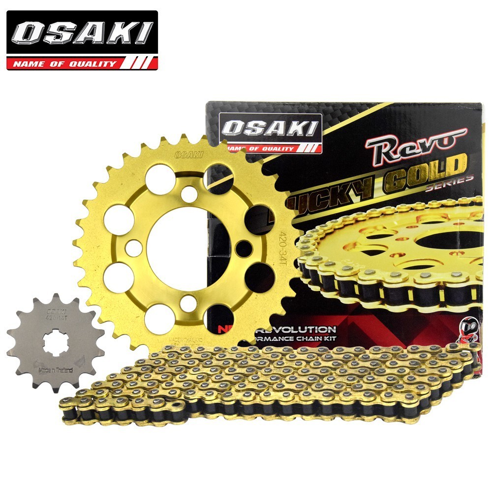 OSAKI Fury 125 4 Holes Lucky Gold Chain and Sprocket Set | Shopee ...