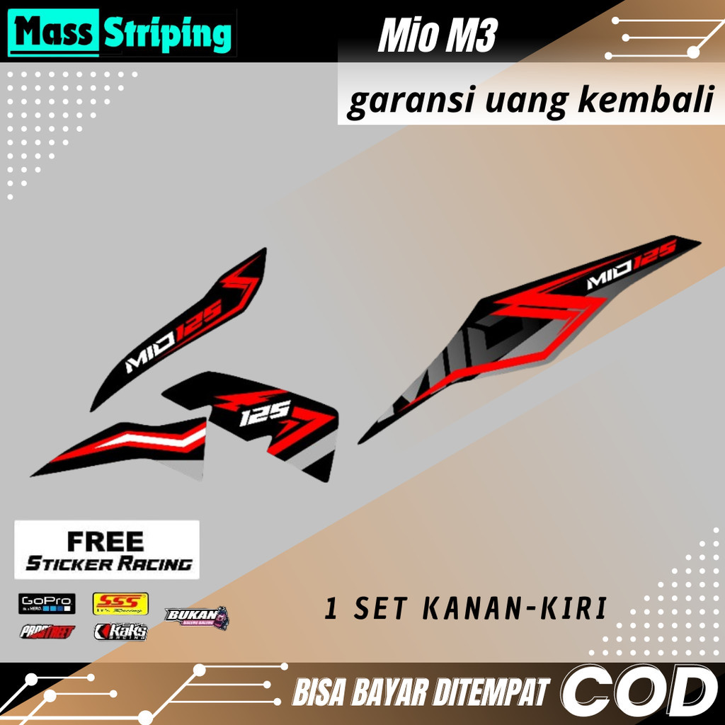 Striping trim sticker decal MIO M3 MIO Z MIO 125 SEMI FULL BODY COOL ...