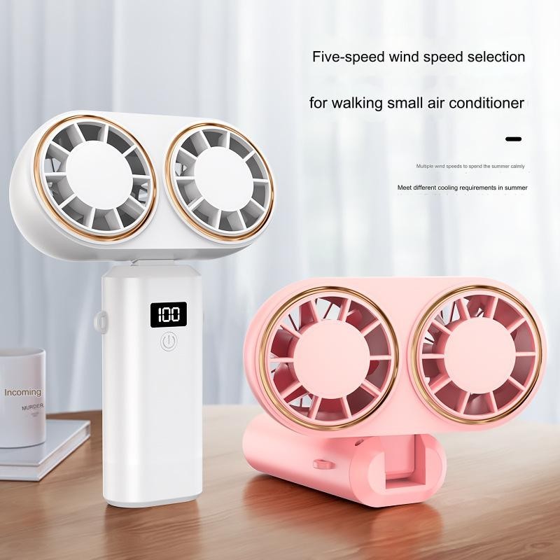 Foldable Twin Turbo High-Speed Fan Smart Digital Display Mini Portable ...
