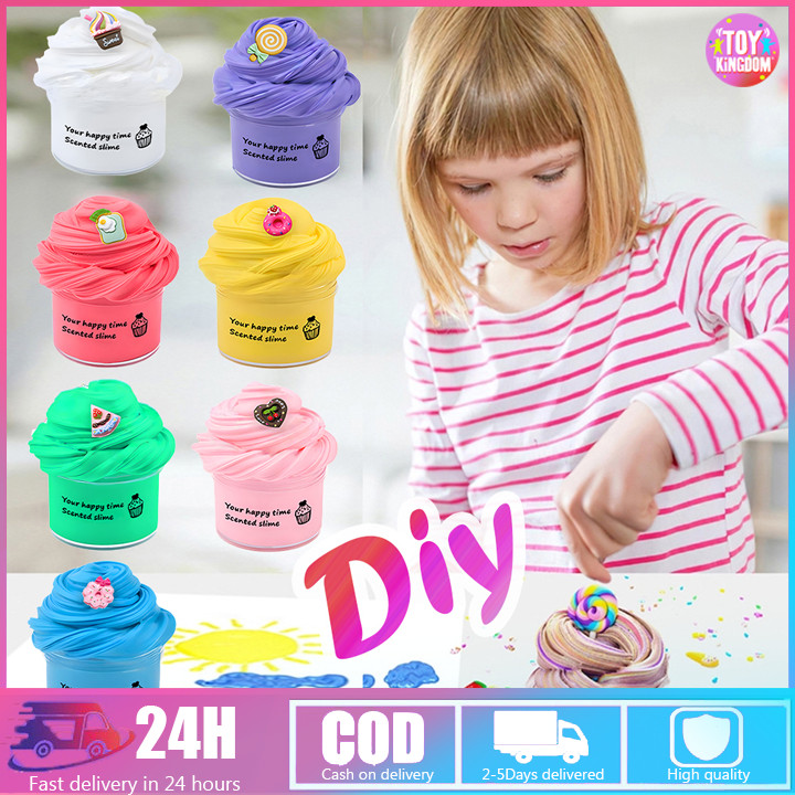 70ml Fruit Cake Slime Fluffy Foam Clay Kit Modeling Slime Clay Toy ...