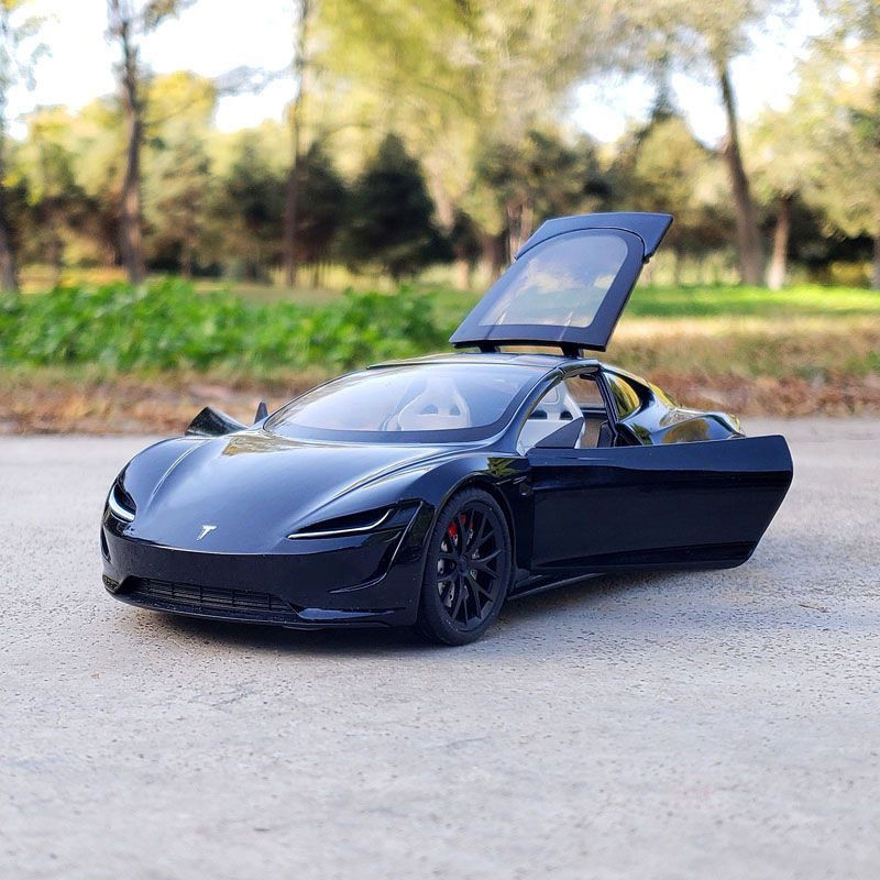 YP 1/24 Limited Edition Open Tesla Roadster Simulation Alloy Car Model ...