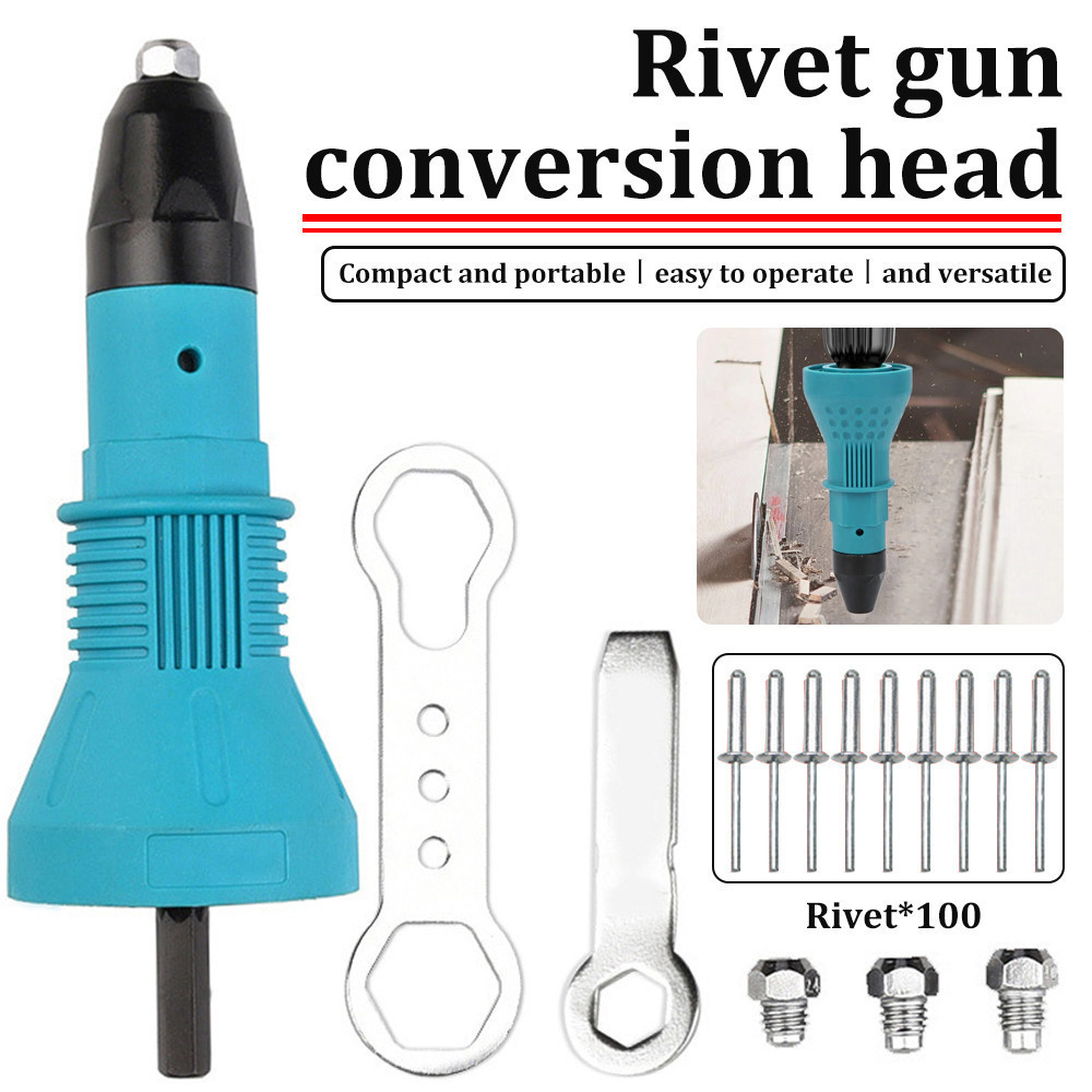 Electric rivet gun conversion head electric drill rivet tip set blind ...
