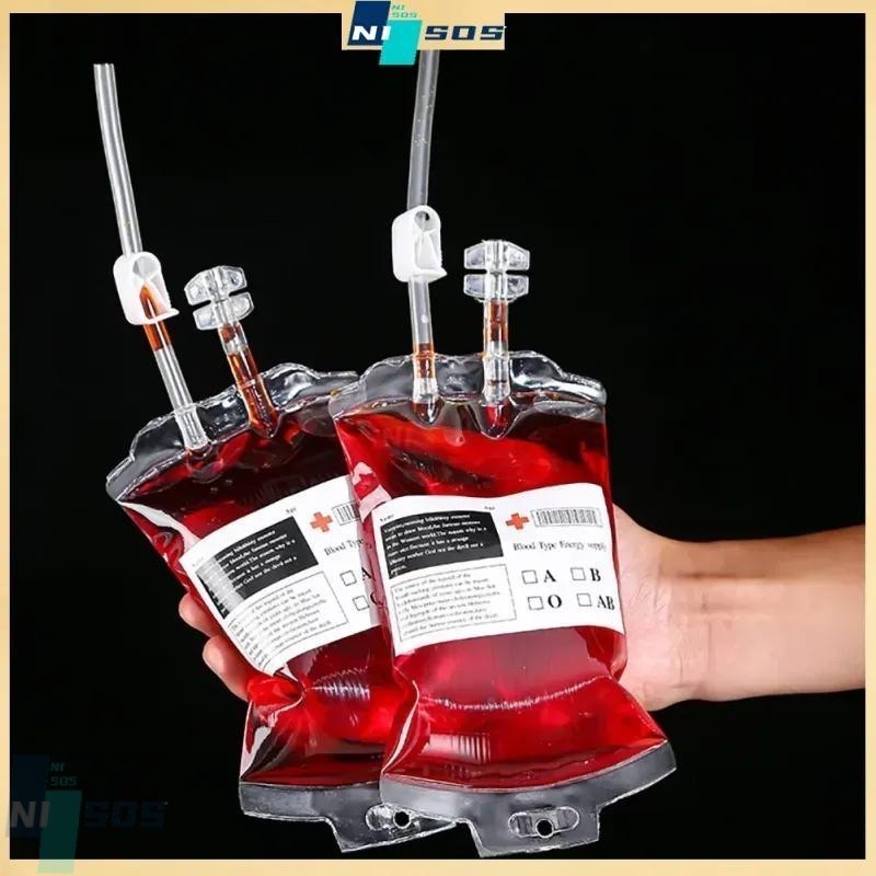 3pcs Reusable Blood Energy Drink Bag PVC Material Halloween Vampire Bag ...