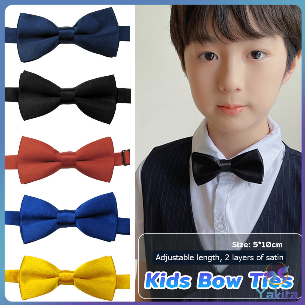 Yaki Kids Bow Ties Adjustable Pre Tied Bowtie for Wedding Party 10 x 5 ...