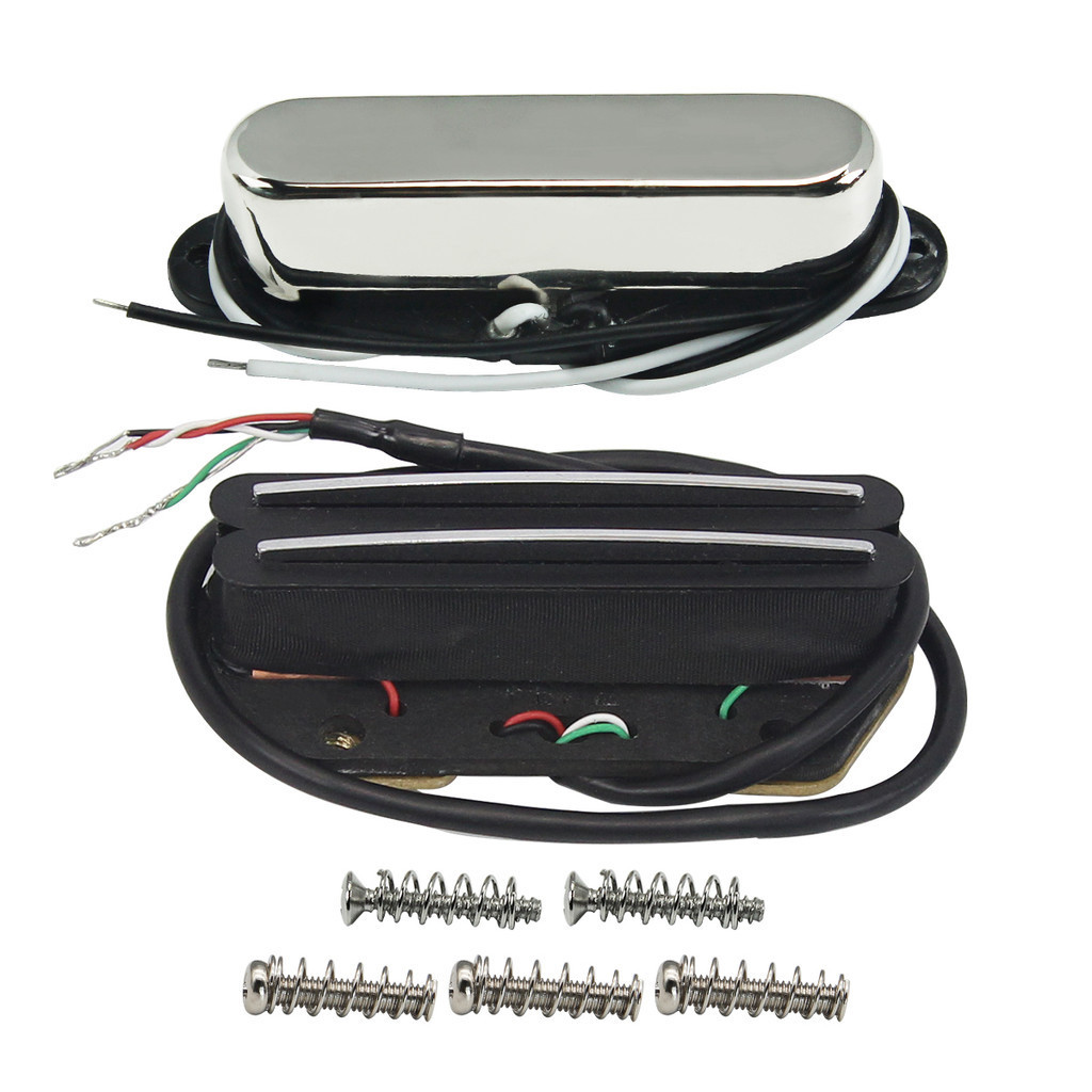 FLEOR 2pcs Alnico 5 TL Guitar Neck Pickup+Hot Dual Rails Humbucker Bridge Pickups Set | Shopee ...