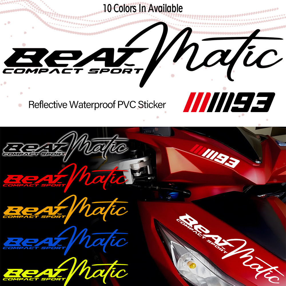 Honda Beat V3 V3+ Name Lable Cutout Stickers Moto Reflective Carving ...