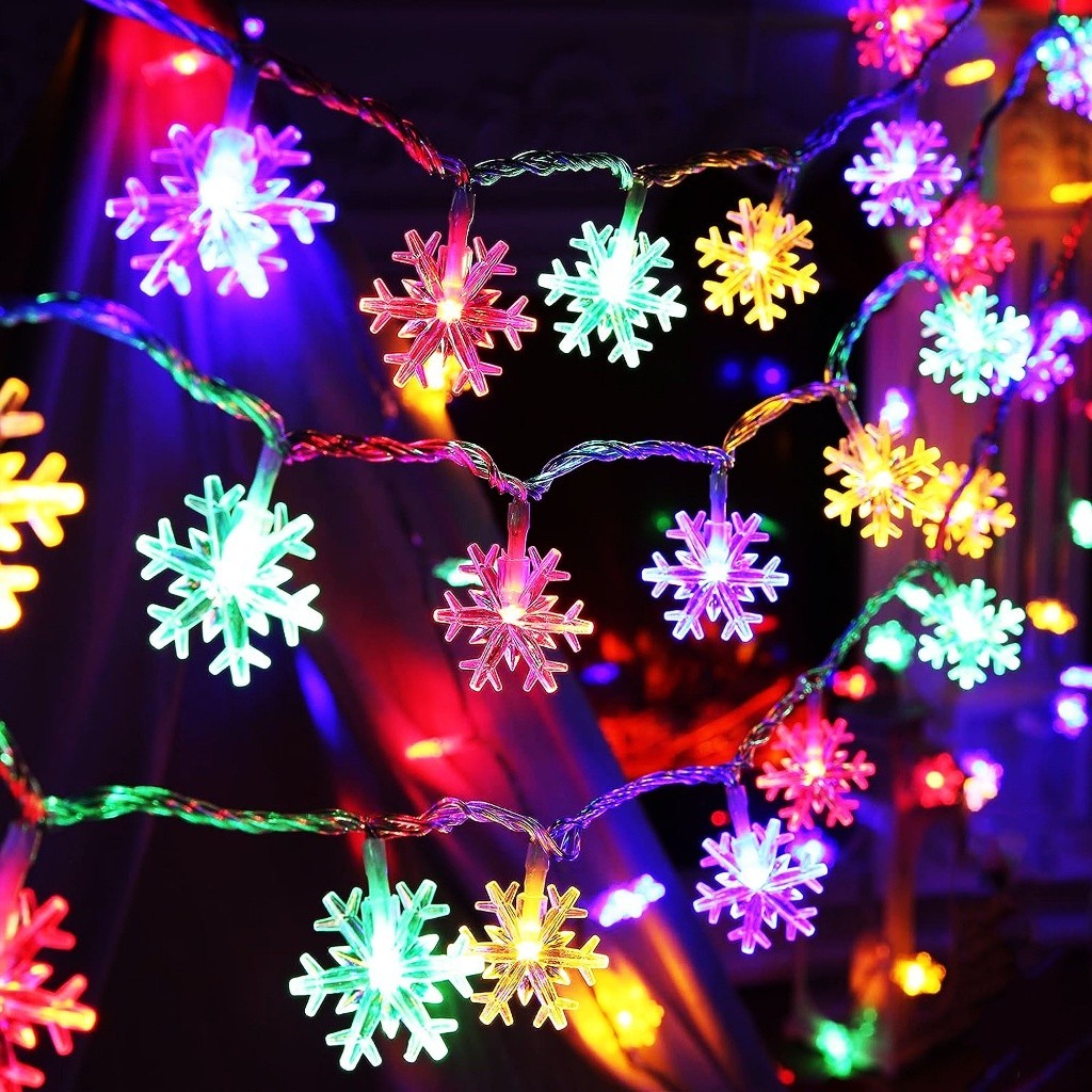 Christmas Lights Snow Flake LED Multi-Color Fairy Lights for Home ...