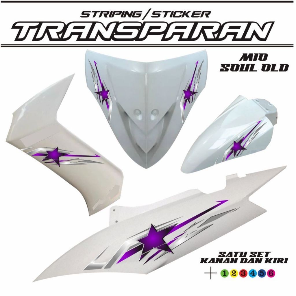Transparent STRIPING VARIATIONS UV STICKER CLEAR SIMPLE YAMAHA MIO SOUL ...