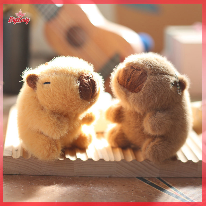 UVLN> Cute Capybara Plush Keychain Bag Pendant Animals Keyring Stuffed ...