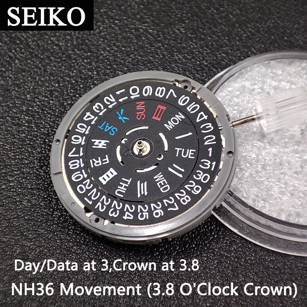 RS+&Japan Original NH36/NH36A Automatic Movement 3.8 O'Clock Crown Date ...