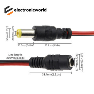 5PCS DC Power Male Female Cable 12V Plug DC Adapter Cable Plug ...