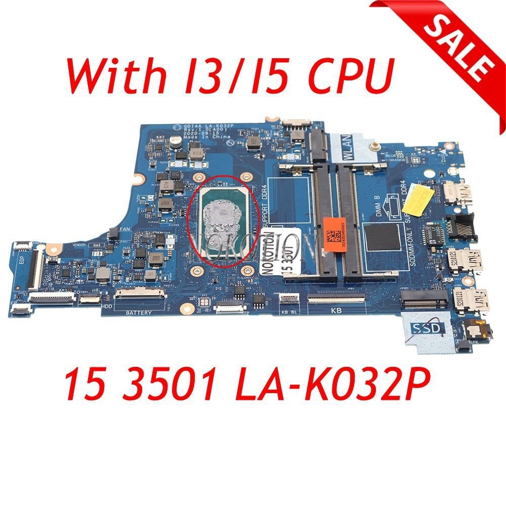 RQ+GDI4A LA-K032P Laptop Motherboard For DELL Vostro 15 3501 3500 CN ...