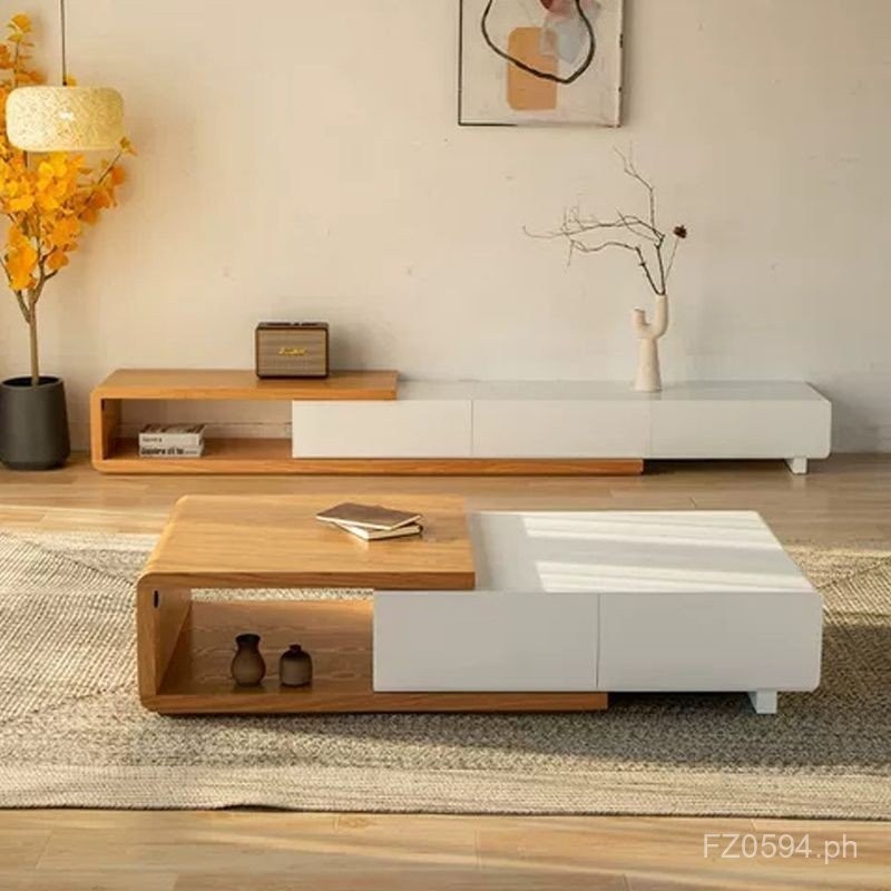 Small Apartment Coffee Table Combination Cream Living Room Coffee Table ...
