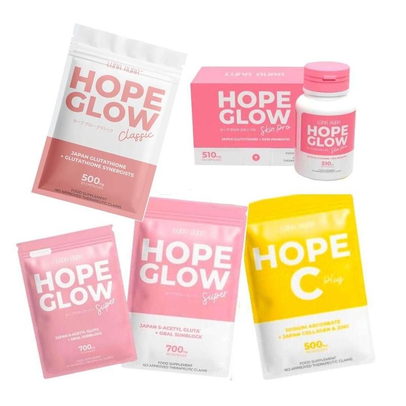 Luna Aura Hope Glow Advanced Glutathione Supplement Capsules Classic ...