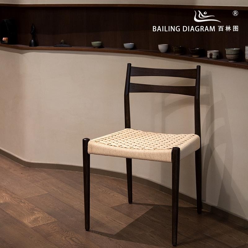 Stool Dining Chair Woven Retro Woven High-End Nordic Silent with ...